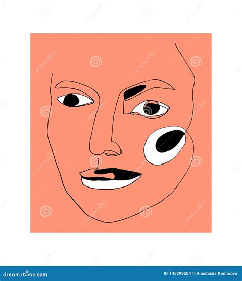 Una L Nea Continua Que Fluye Dibujo Linear Negro De La Persona Femenina