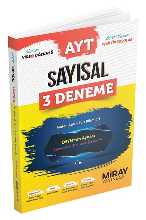 Ayt Say Sal Deneme Matematik Fen Bilimleri Miray Yay Nlar