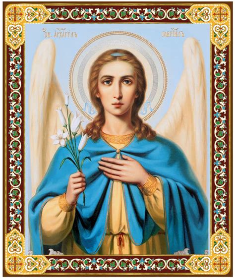 Archangel Gabriel Gold Foil Wooden Orthodox Mini Icon At Holy