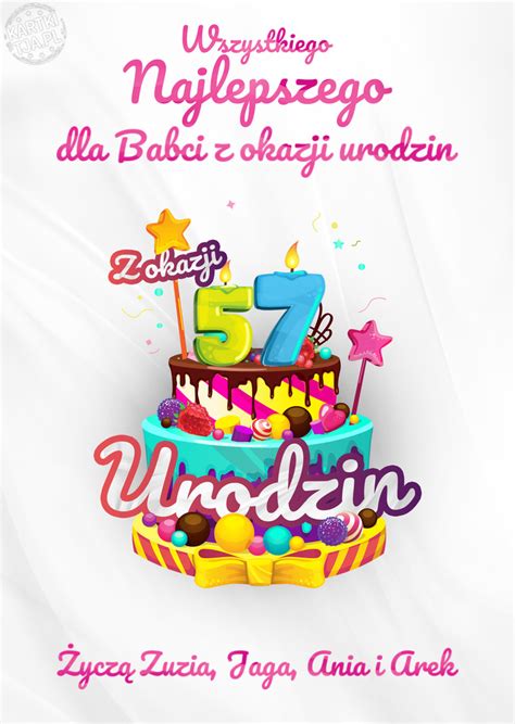 Dla Babci Z Okazji Urodzin Wszystkiego Najlepszego Z Okazji Urodzin