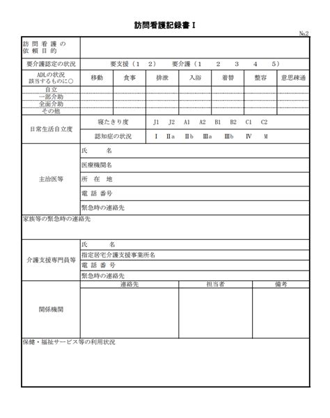 訪問看護ステーションの 看護記録書ⅠⅡの書き方 記入例と様式カイポケ訪問看護マガジン