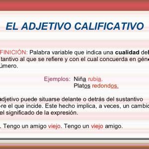 Adjetivos En Castellano Tipos Grados Ejemplos Listas