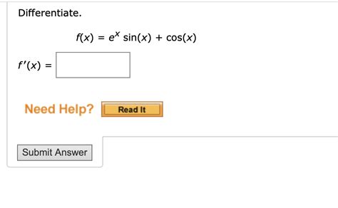 solved differentiate f x exsin x cos x f x need help