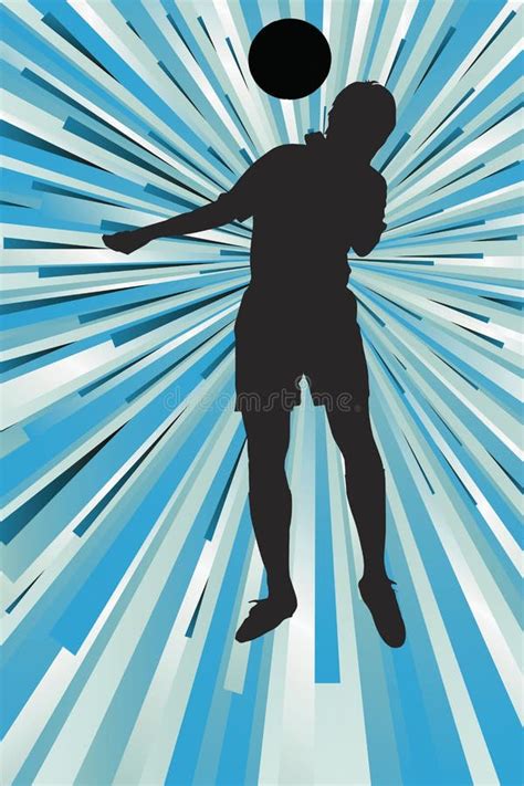 Silueta De Un Futbolista Pateando Una Pelota Stock de ilustración