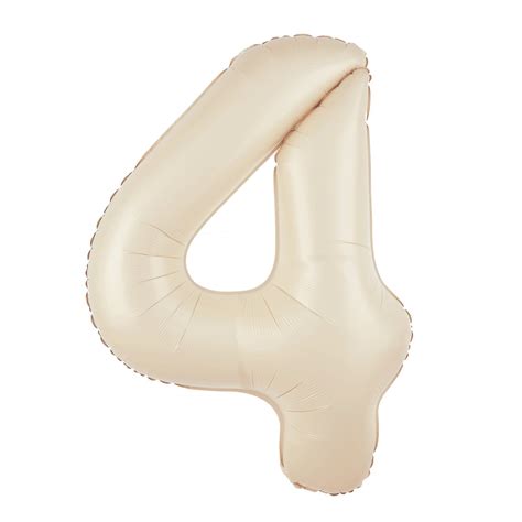 Balon foliowy cyfra 4 kremowy mleczny duży 100cm ABC Przyjęcia i