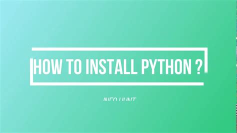 how to install python 🐍 youtube