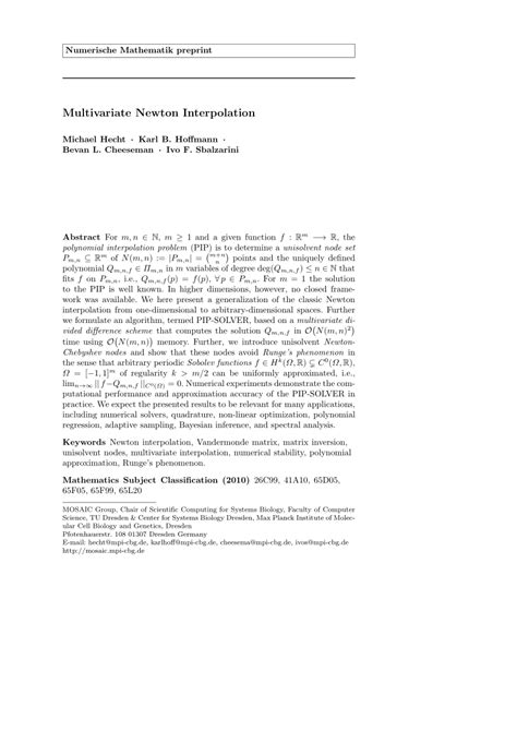 pdf multivariate newton interpolation