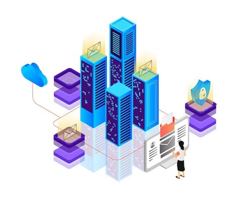 Ilustra O De Estilo Isom Trico Sobre Armazenamento De Dados De E Mail