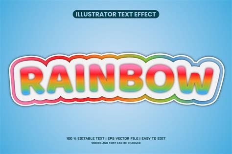Premium Vector Colorful Rainbow Editable Text Effect