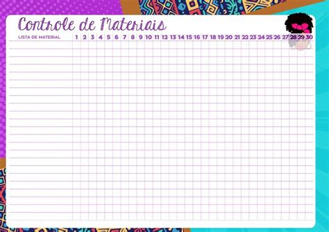 Planner Professor Mulher Afro Controle De Material Fazendo A Nossa Festa