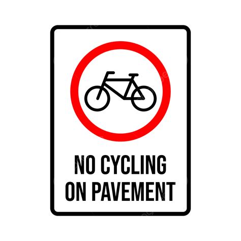 Prohibido Andar En Bicicleta En Señal De Pavimento PNG No Andar En