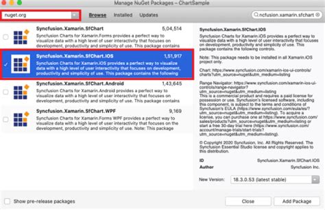 getting started sfchart xamarin ios syncfusion