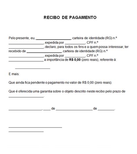 Recibo De Pagamento Simples Modelo Word E Pdf NBKomputer