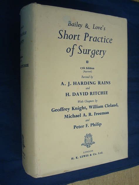 Bailey And Love S Short Practice Of Surgery Hamilton Bailey R J