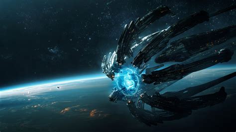 Wallpaper Digital Art Artwork Space Spaceship Stars Planet