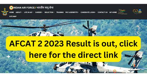 IAF AFCAT 2 Result Out Direct Link Afcat Cdac In