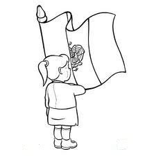 Niña cantando himno nacional de México frente a bandera COLOREA TUS