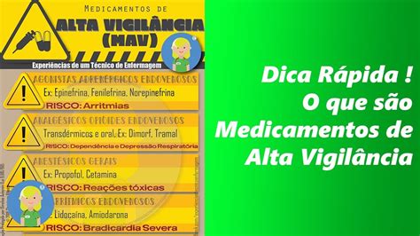 Dica Rápida O que são Medicamentos de Alta Vigilância MAV YouTube