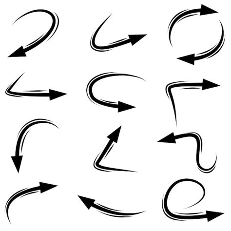 Conjunto De Flechas Dibujadas A Mano Vector Premium