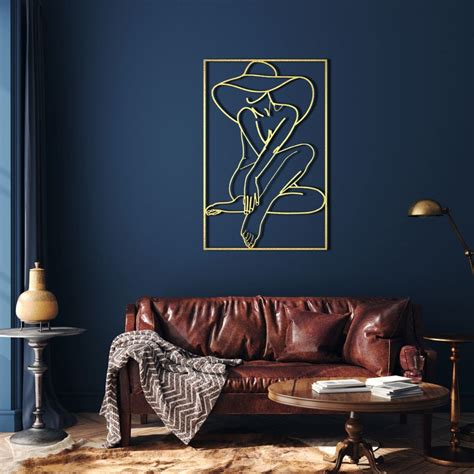 Female Body Metal Wall Art Naked Woman Minimalist Line Art Etsy