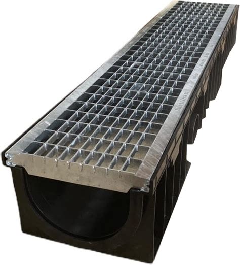 Wasserablaufrinne Aus PP PE Mit Verzinktem Gitter 120 X 92 Cm