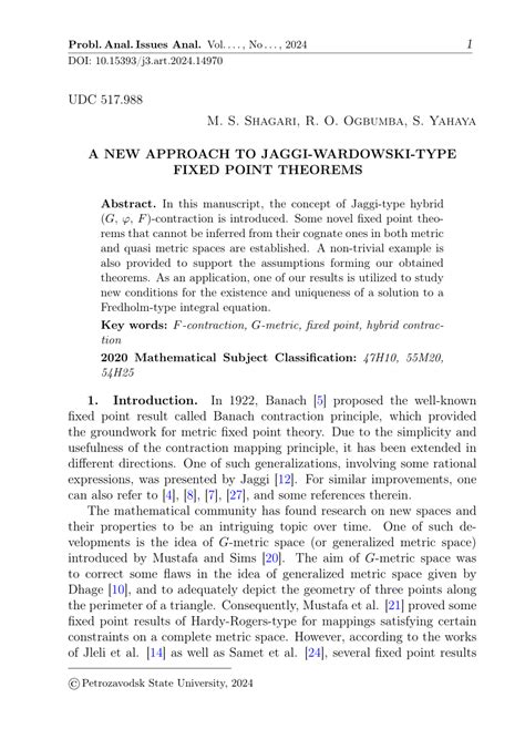 pdf a new approach to jaggi wardowski type fixed point theorems