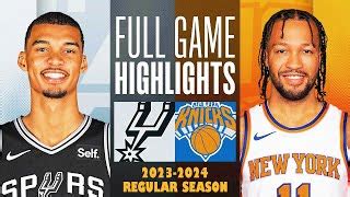 San Antonio Spurs Vs New York Knicks Full Highlights Nov 8 23 24
