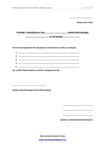 Protok Z Posiedzenia Komisji Rekrutacyjnej Wersja