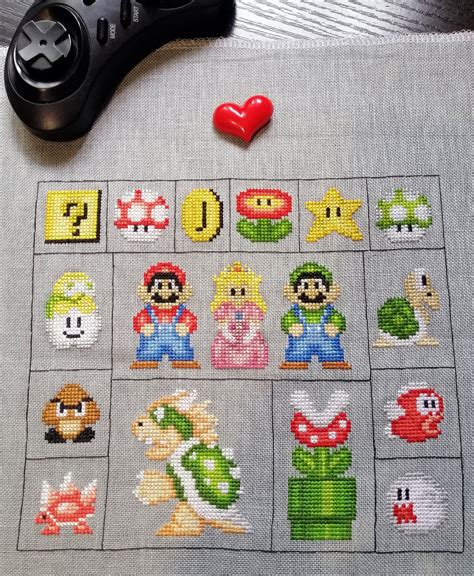 Mario Cross Stitch Pattern Pdf Super Mario Cross Stitch Retro Etsy