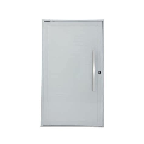 Porta De Aluminio Lambril Branco Pivotante Linha Quad Portas E