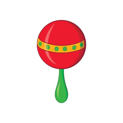 icono de sonajero de bebé rojo estilo de dibujos animados 14596469