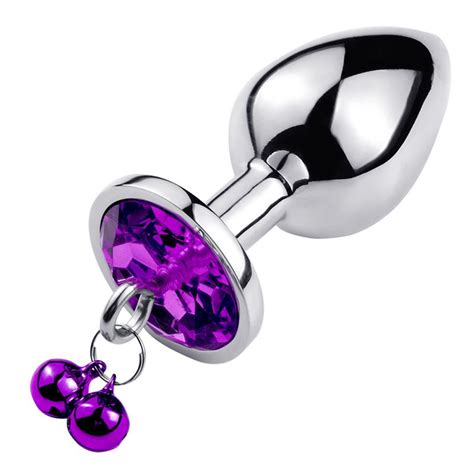 Sml Size Stainless Steel Anal Plug Crystal Jewelry Round Butt Plug With Small Bell Stimulator