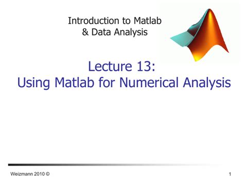 introduction to matlab and data analysis