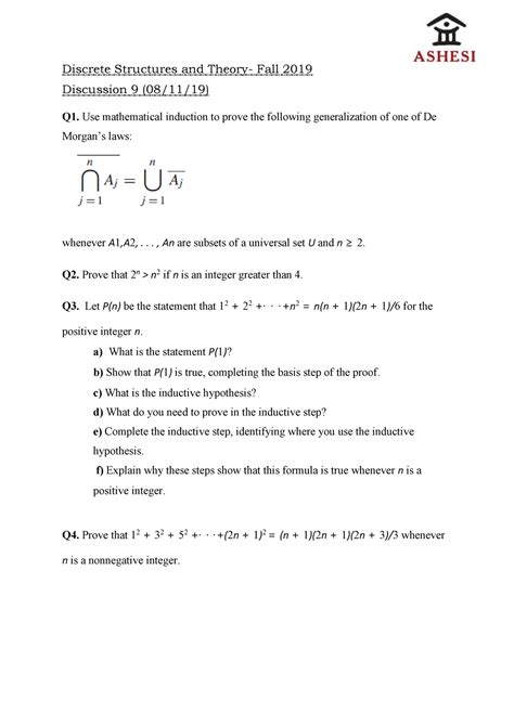 discussion 9 questions warning tt undefined function 32 discrete structures and theory