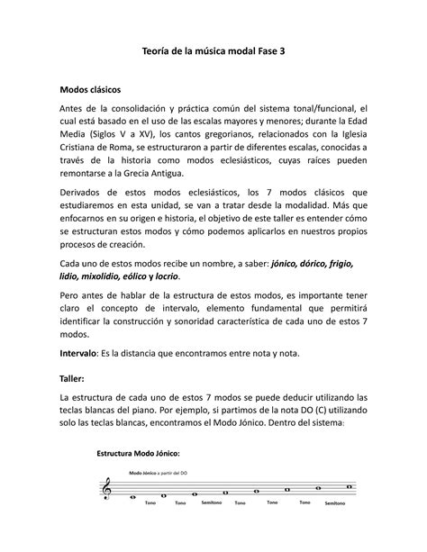 Taller Fase Teor A De La M Sica Modal Teor A De La M Sica