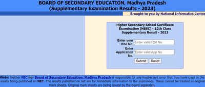 MP Board 12th Supplementary Result 2023 Declared On Mpse Nic In Direct