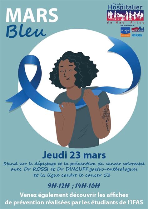 Mars Bleu mois de promotion du dépistage du cancer colorectal Centre