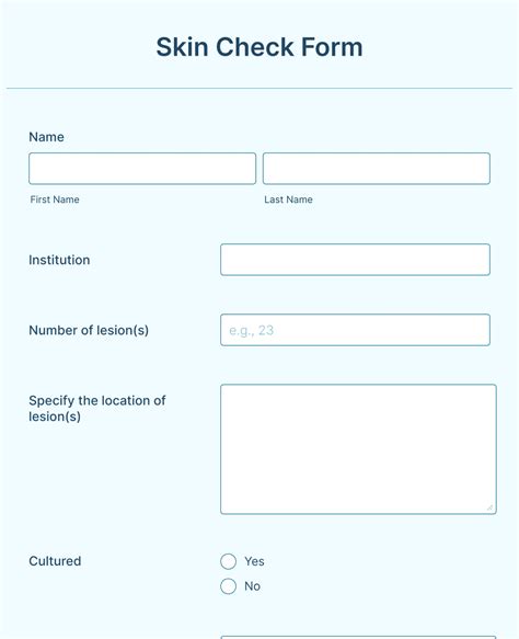 Skin Check Form Template Jotform