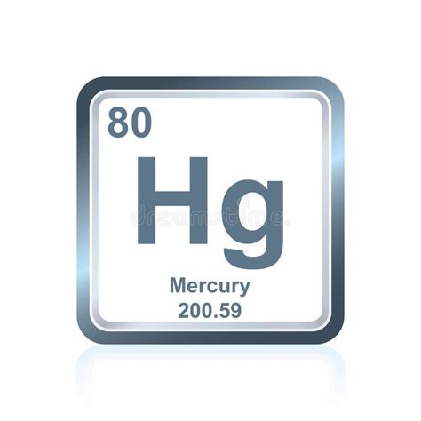 Chemical Element Mercury From The Periodic Table Stock Illustration