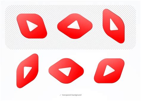 Premium PSD Psd 3d Youtube Icon Social Media Logo Set Isolated