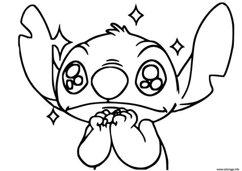 Coloriage Stitch Kawaii Yeux Qui Brilles Dessin Stitch à imprimer