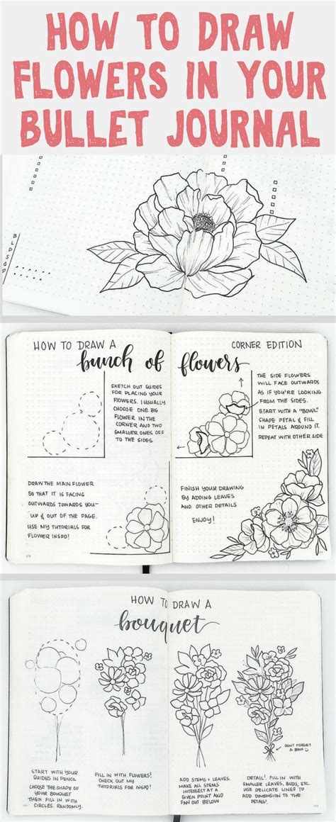 How To Draw Easy Flower Doodles For Bullet Journal Spreads Flower
