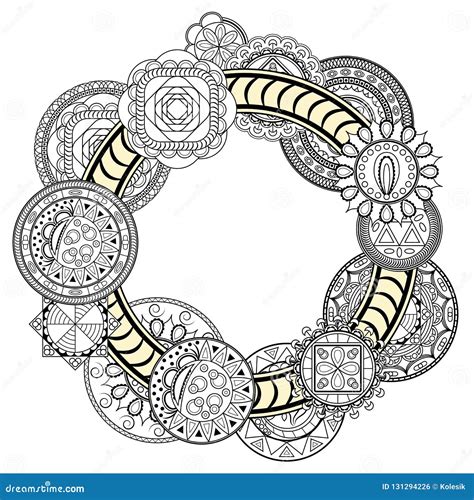Floral Abstract Frame Floral Mandala Stock Vector Illustration Of
