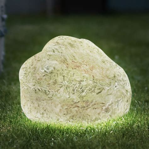 4er Set LED Solar Stein Deko Lampen Hof Garten Terrassen Erdspieß
