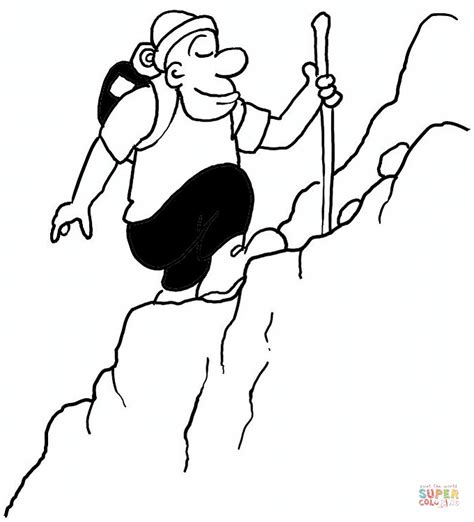 Dibujo De Escalando La Monta A Para Colorear Dibujos Para Colorear