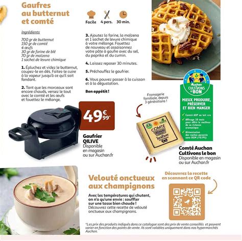 Promo Gaufrier Qilive Comté Auchan Cultivons Le Bon chez Auchan