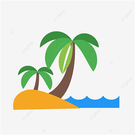 Pantai Vektor Bahan Pohon Kelapa Laut Pantai Laut Kelapa PNG Dan