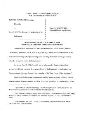 Fillable Online Justice MOTION To Quash And MOTION For Protective