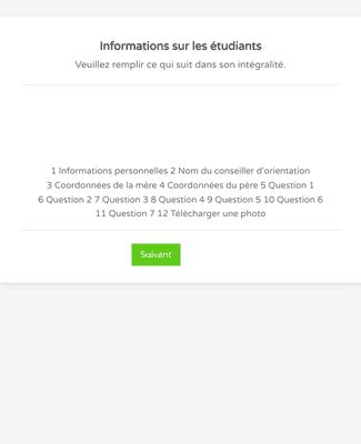 Formulaire D Information Sur L Tudiant Blanc Et R Actif Mod Le Du