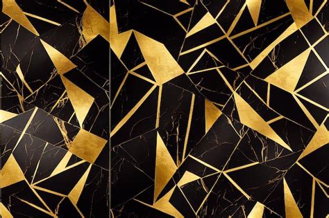 Fondo negro y dorado con efecto mármol sin costuras Foto Premium